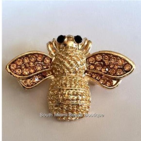 Jewelry | Gold Bumble Bee Pin Brooch Crystal Insect Bug | Poshmark